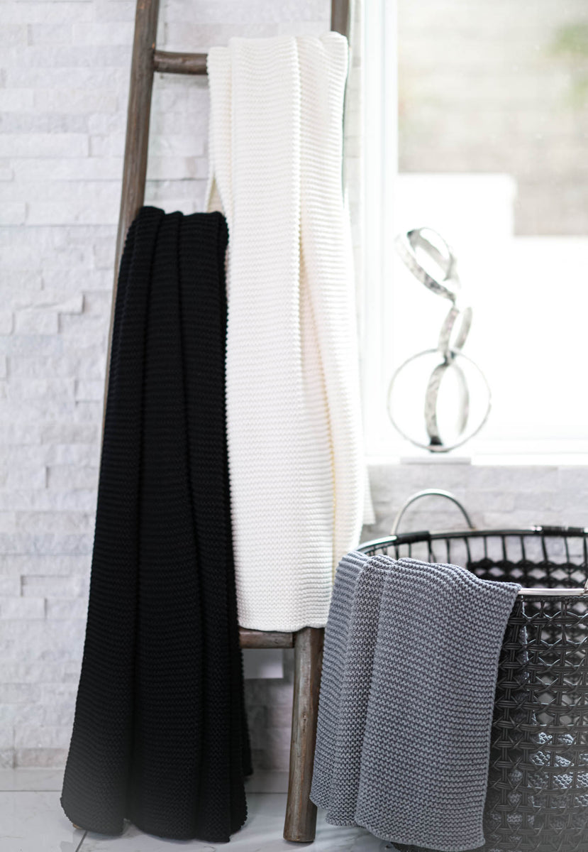 Moss Solid Knit Cotton Throw – Darzzi